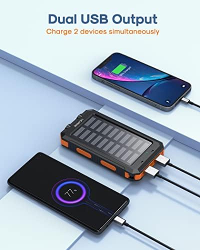 Solar Charger Power Bank Fast Charging - 30000mAh Portable Solar Phone ...